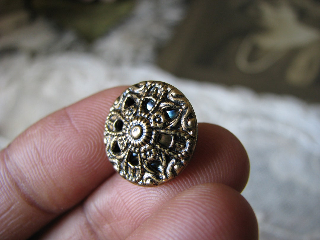 Antike Twinkle Button, antike Bild-Taste, antike gespiegelte Knopf ...