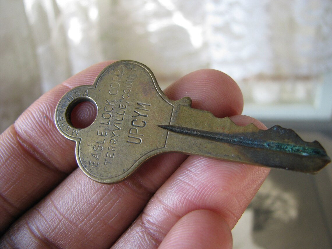 Antique Flat Key Eagle Lock Co. Flat Brass Key Antique Pin - Etsy