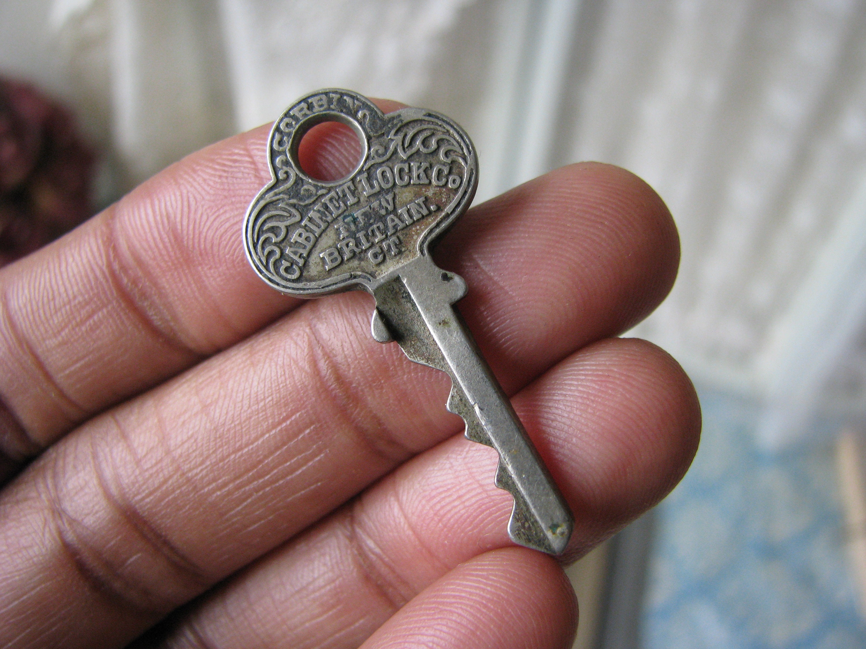 Antique Brass Key New Britian CT Cabinet Lock Co. CORBIN | Etsy