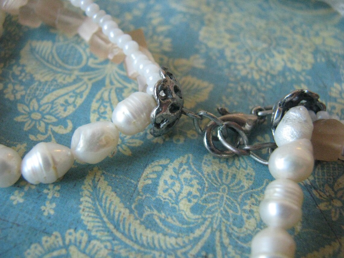 Vintage 1980s Esmor Three Strand Freshwater Pearl Pink | Etsy