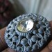 Antique Pewter Openwork Button, Clear Paste Stone, 1930s Coat Fastener ...