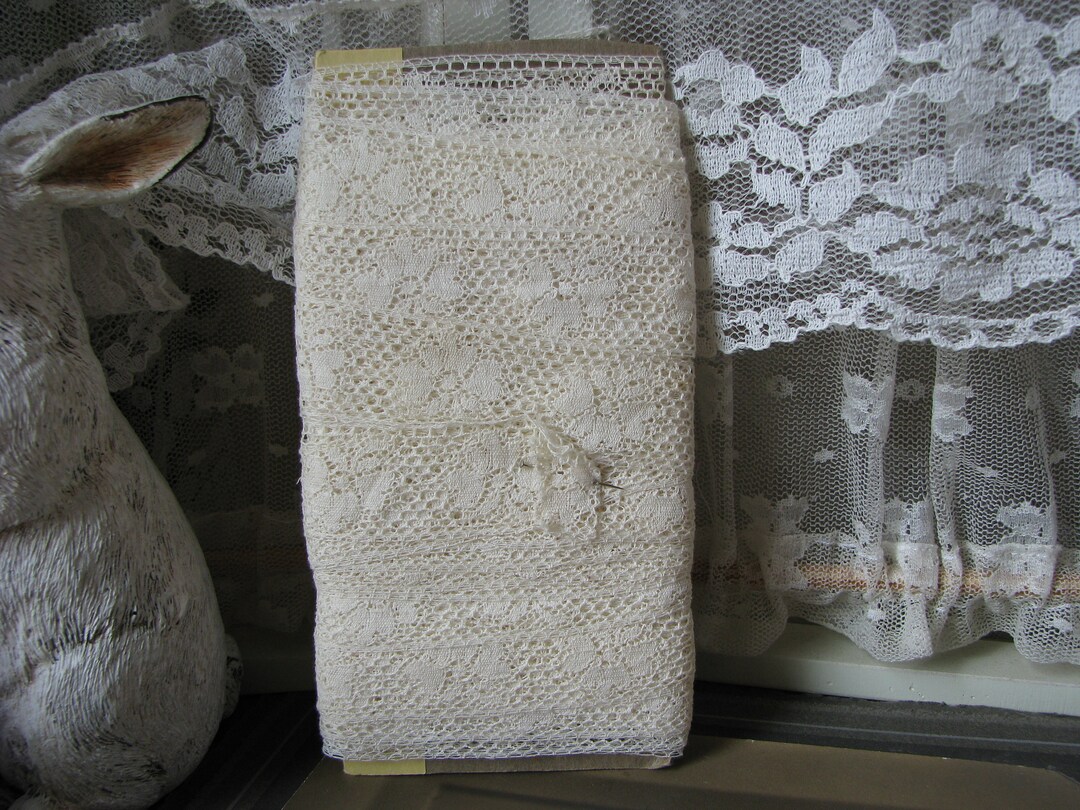 Antique Lace Trim, Nottingham Lace Trim, Cream Lace Trim, Floral Lace ...