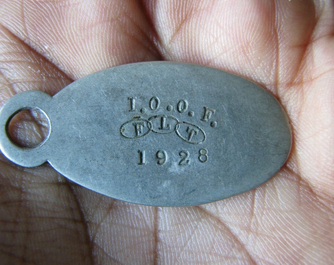 Antique I.O.O.F Registry Tag, Odd Fellows Key Fob, Return Address Tag ...