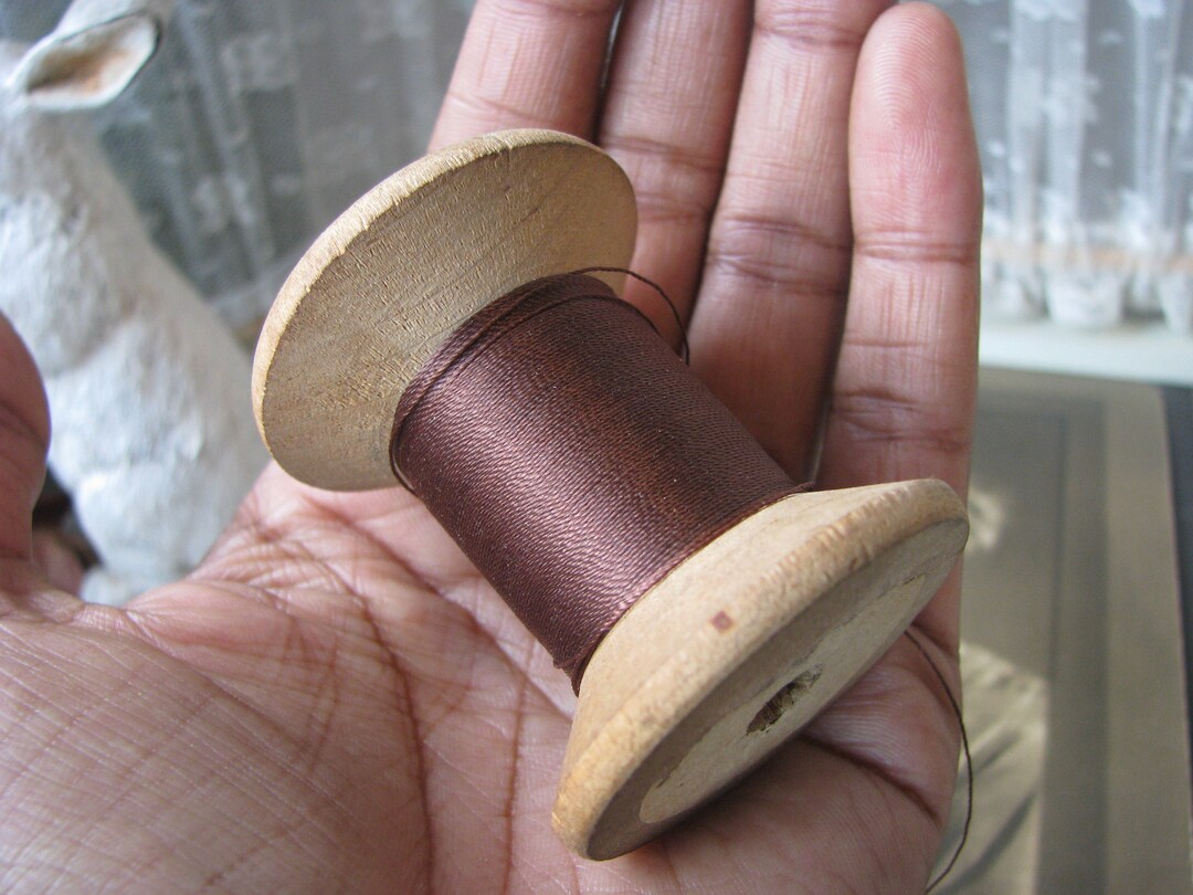 Antique Spool of Thread, Large Antique Spool, Antique Wooden Spool ...