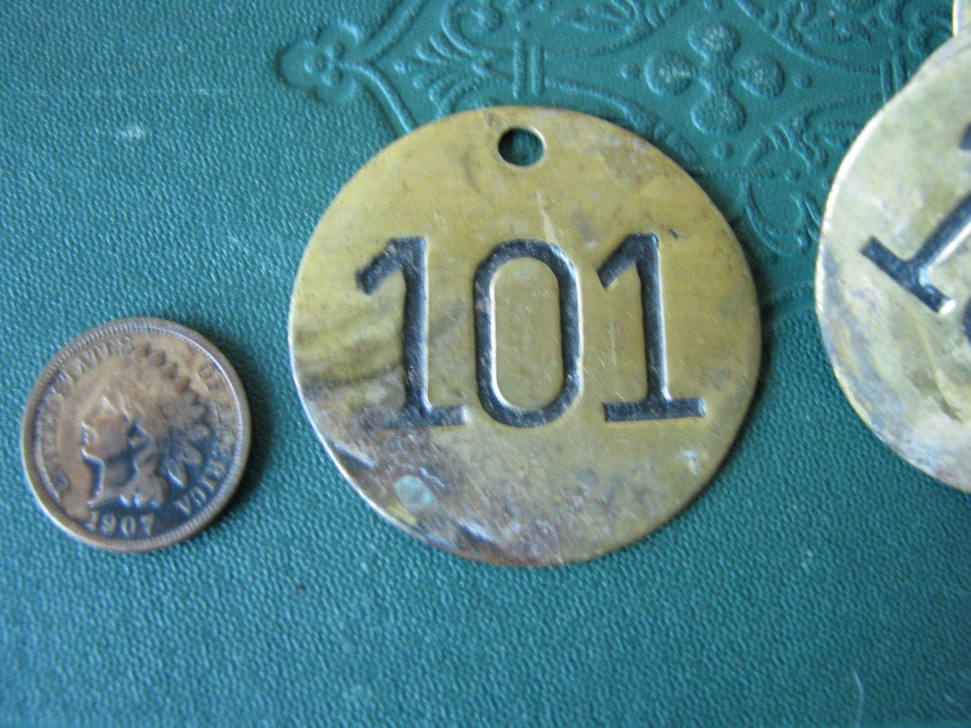 Vintage 1930s Brass Cow Tag, Numbered Metal Steampunk Supply - Etsy