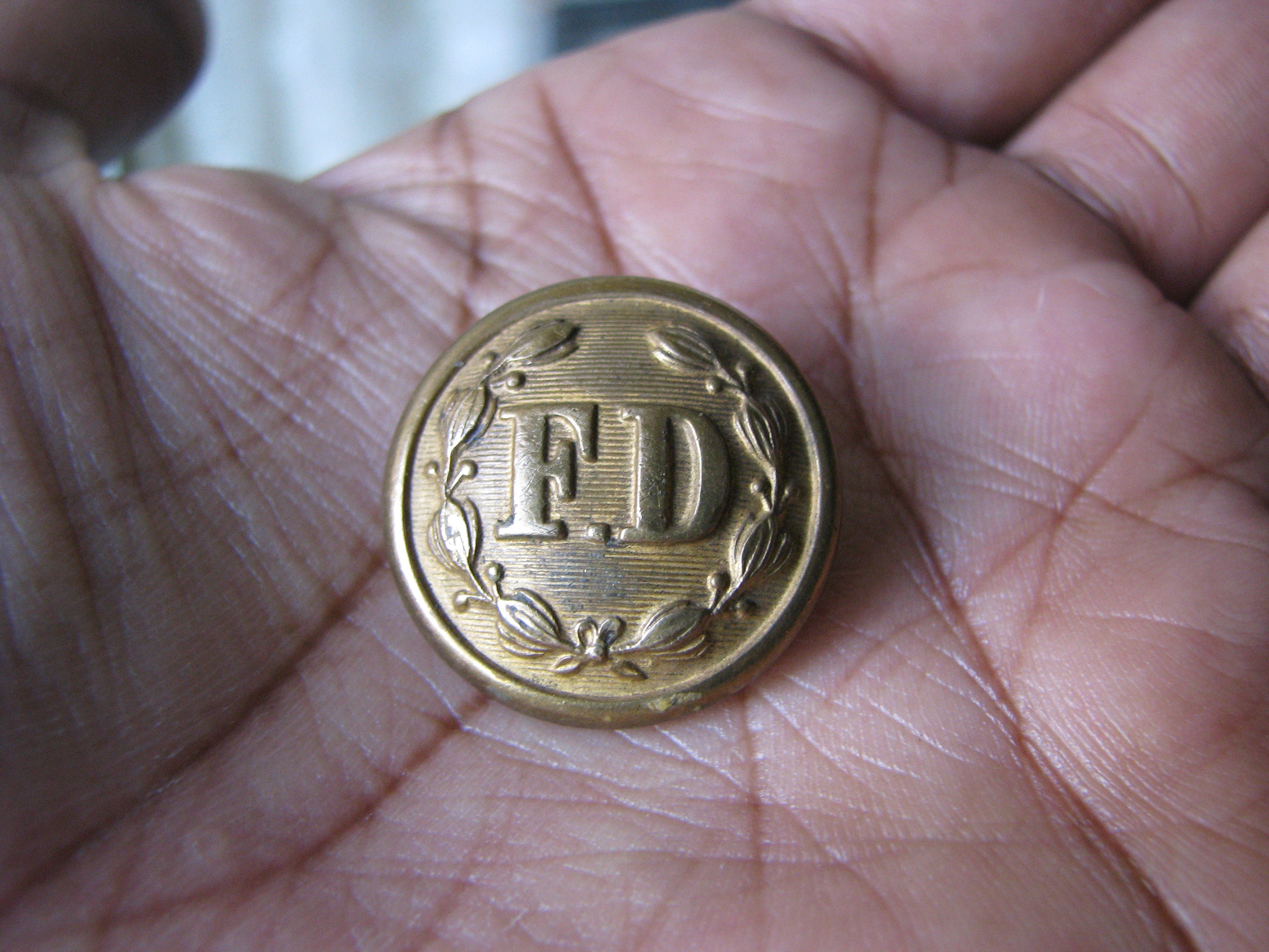 Antique Fire Department Button Antique Brass Uniform Button | Etsy