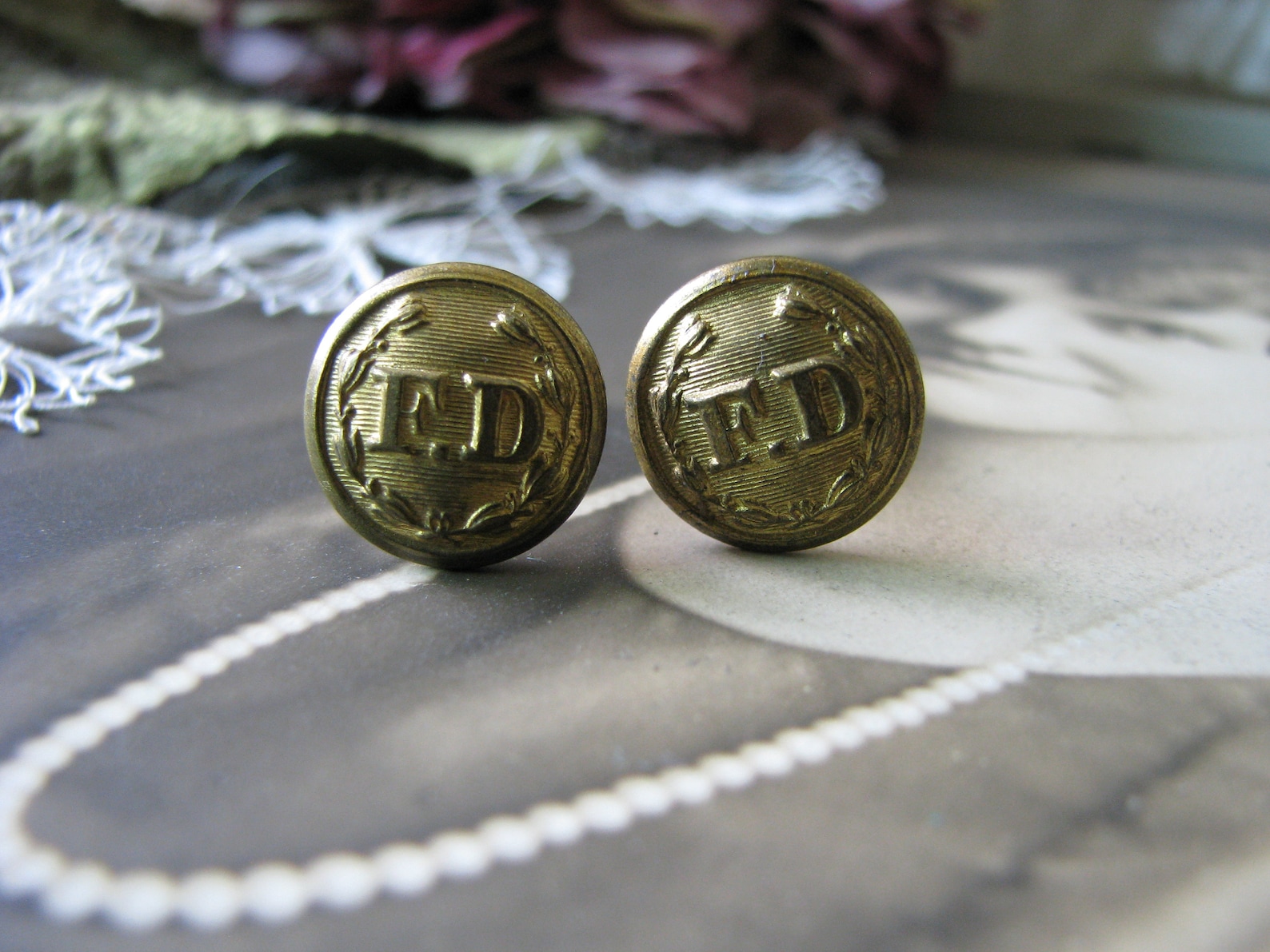 RARE Antique Fire Department Buttons Antique Brass Uniform | Etsy