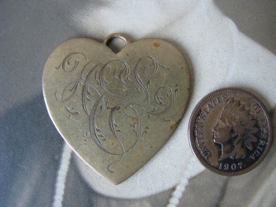 Antique Love Token, Heart Shaped Love Token, Brass Lo… - Gem
