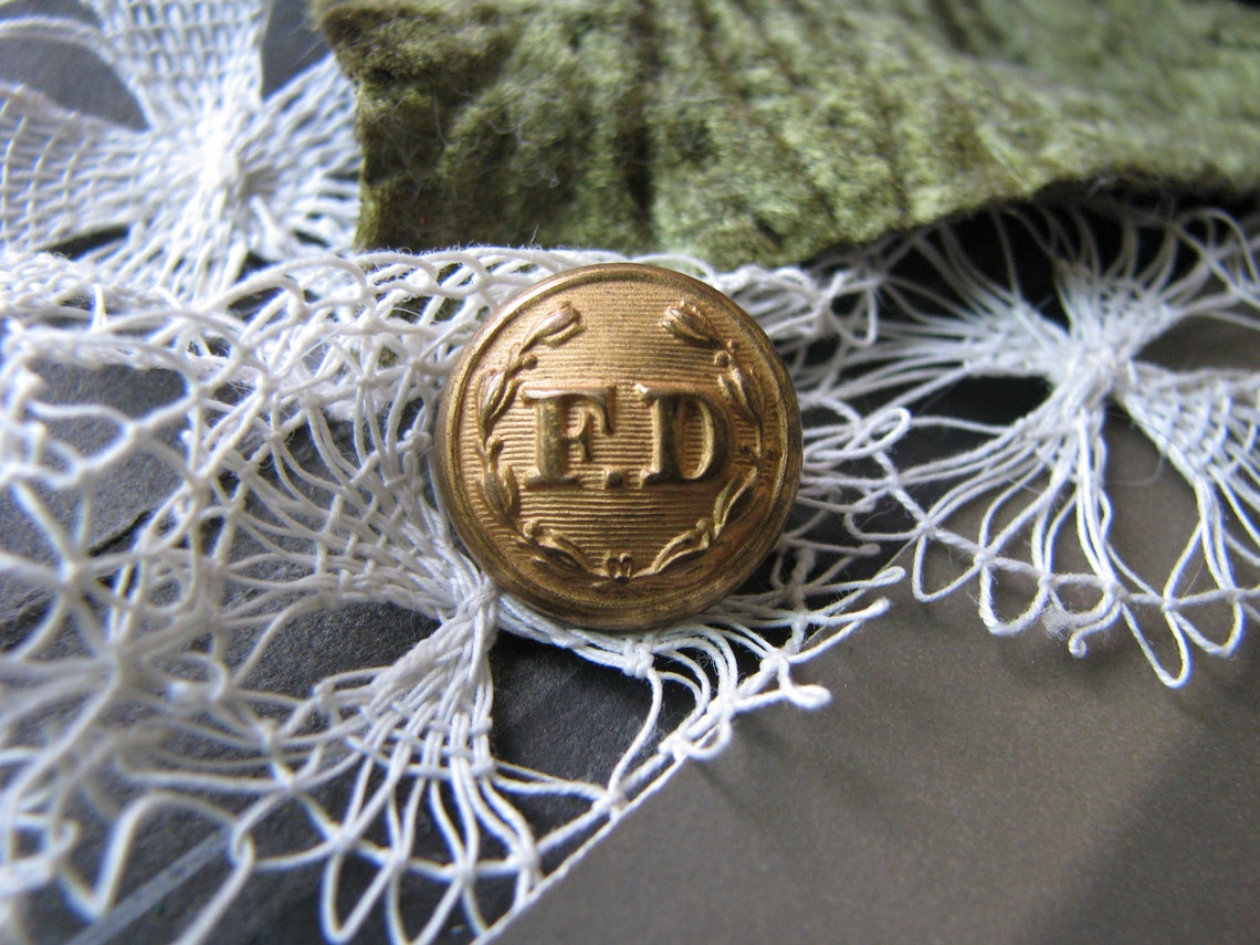 Antique Fire Department Button, Antique Brass Uniform Button, J. R ...