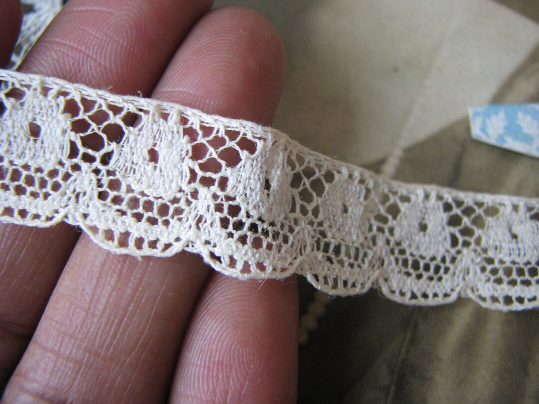 Antique Lace Trim, Nottingham Lace Trim, Cream Lace Trim, Floral Lace ...