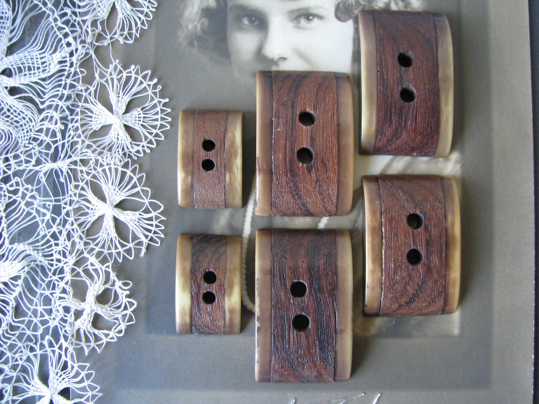 Large Coat Buttons, Vintage Bakelite Buttons, Wooden Coat Buttons ...