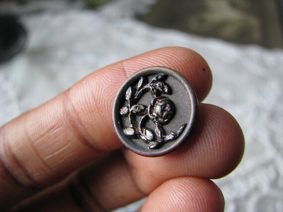Antique Picture Button Antique Silver Plated Button Button | Etsy