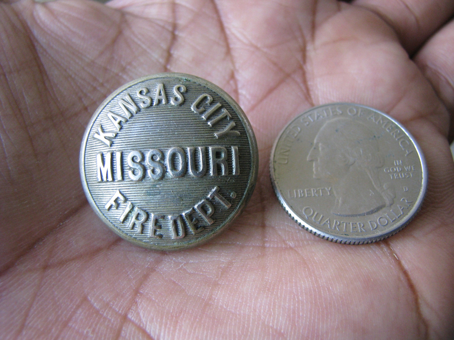 Antique Fire Department Button Kansas City Fire Department - Etsy