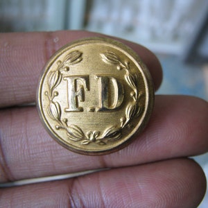 Antique Fire Department Button, Antique Brass Uniform Button, J. R ...