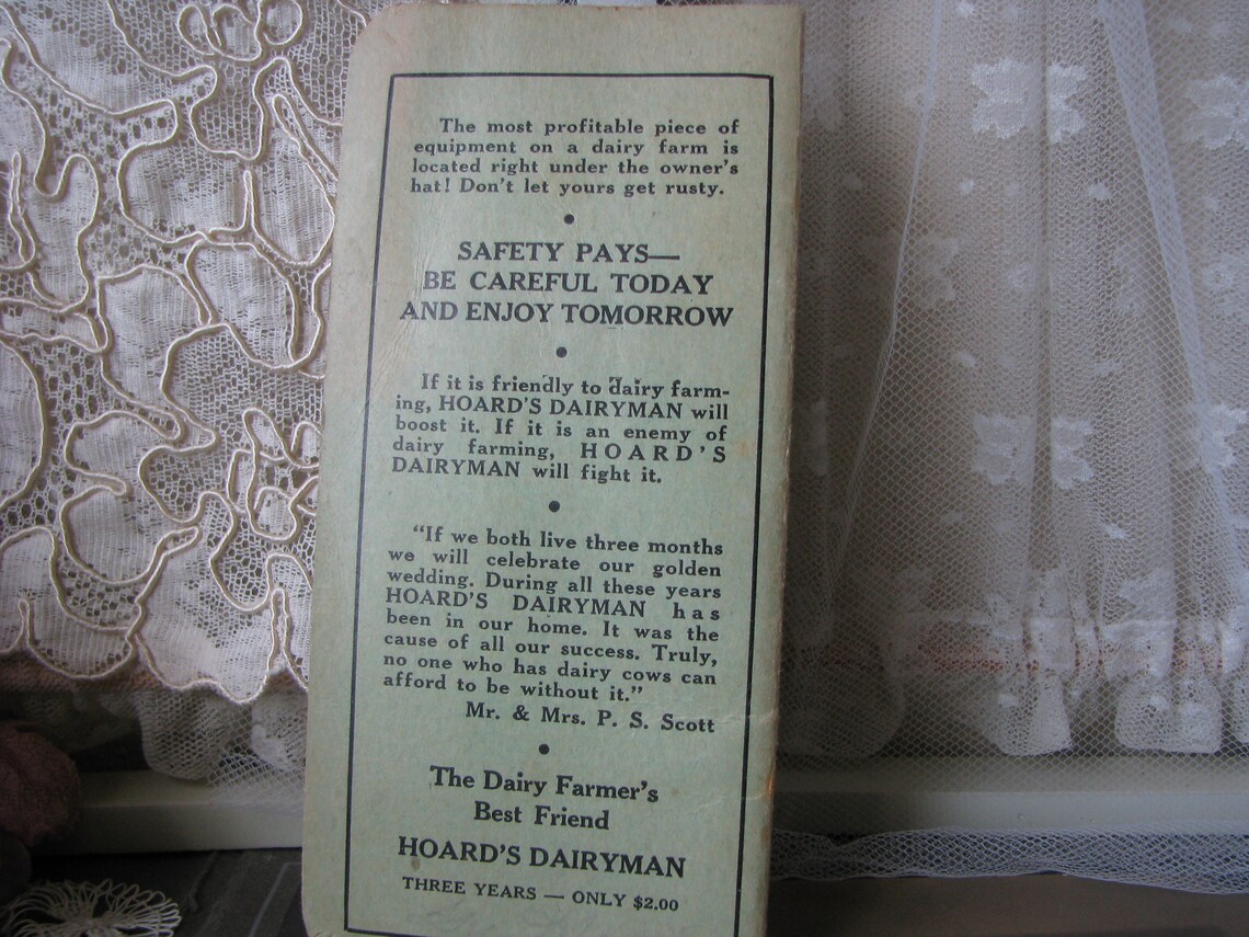 Antique Advertising Book Dairy Farm Book Hoard's - Etsy