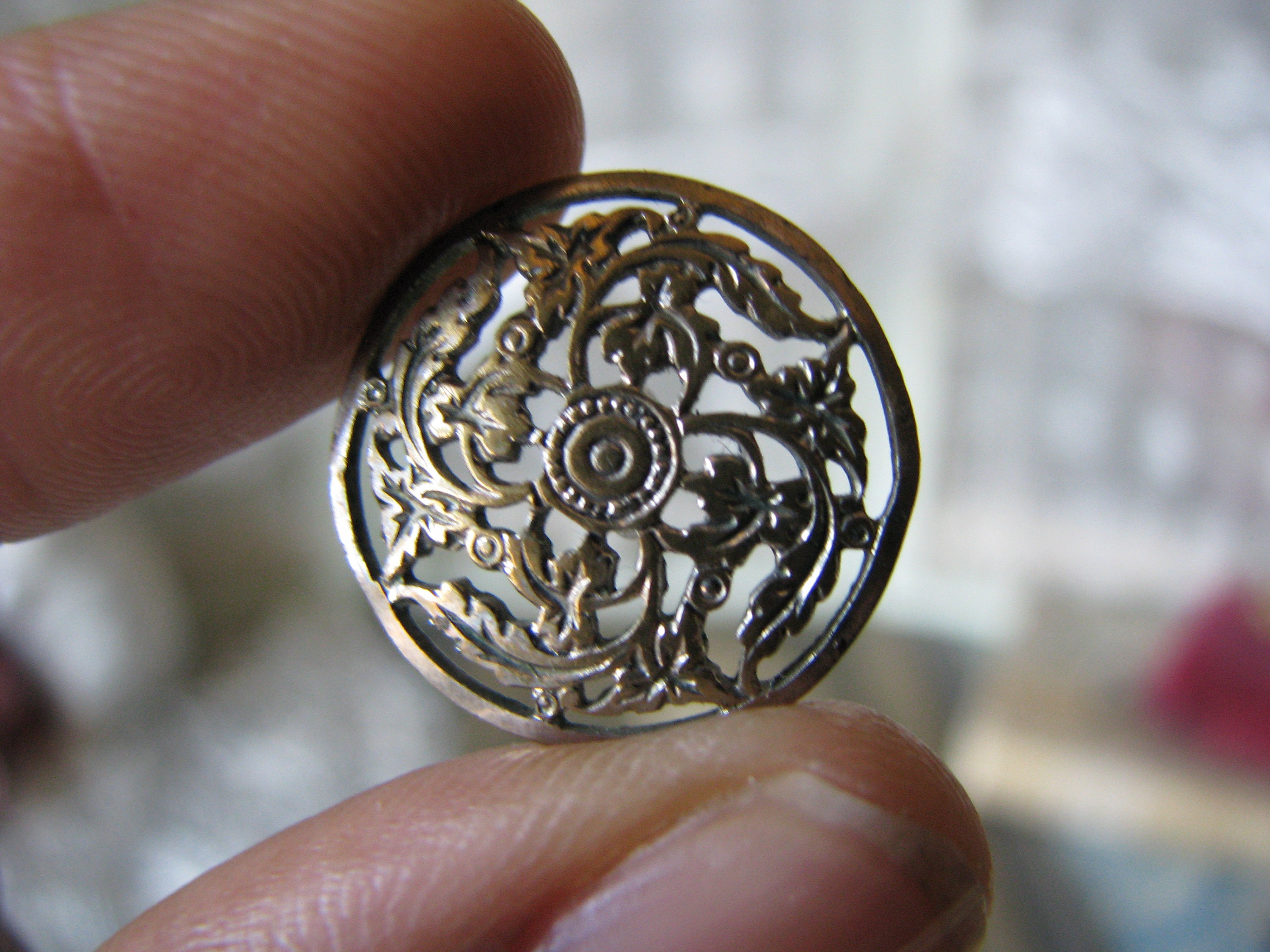 Antique Victorian Brass Openwork Button, Costume Embellishment - Etsy UK
