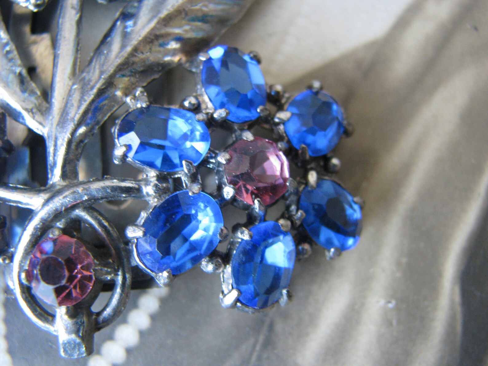 Art Deco Paste Dress Clip Pot Metal Flower Dress Clip Blue | Etsy