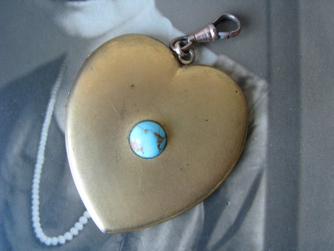 Antique Heart Locket, Victorian Heart Locket, Antique Pinchbeck Locket ...