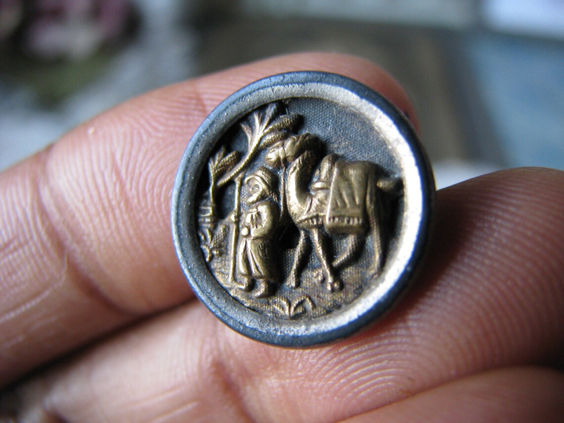 Antique Picture Button Antique Silver Plated Button Button | Etsy