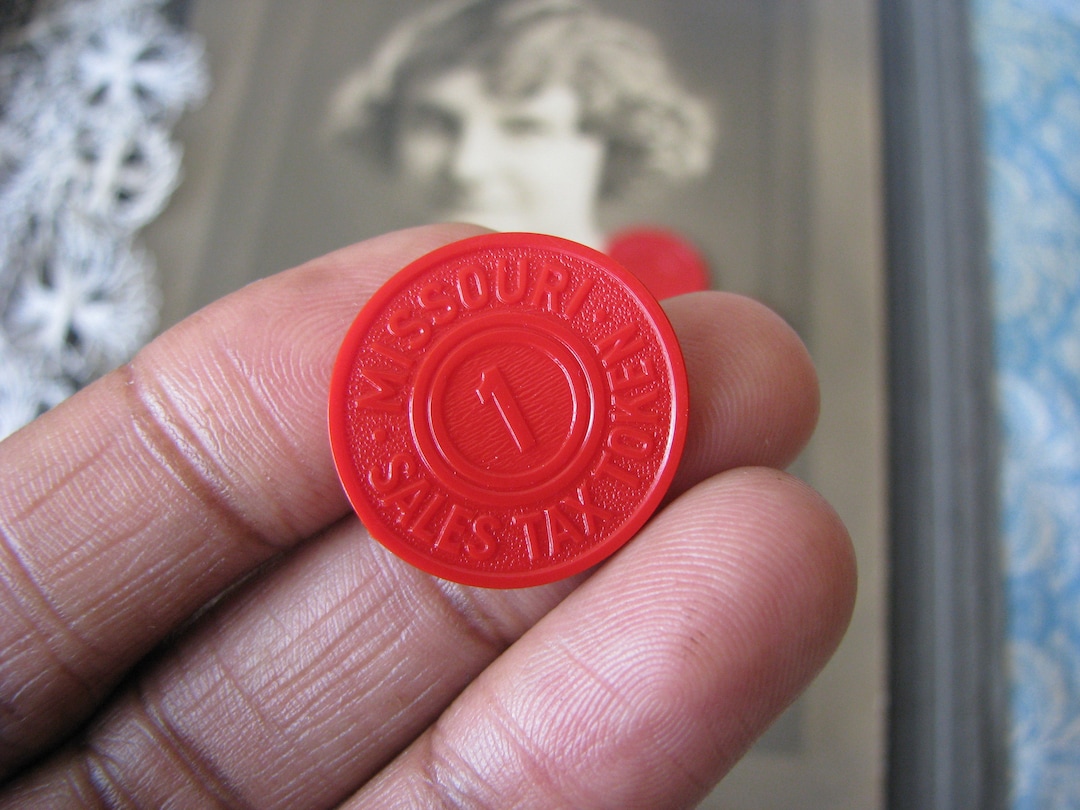 Vintage Sales Tax Tokens, Red Plastic Tokens, 1940's Tax Tokens ...