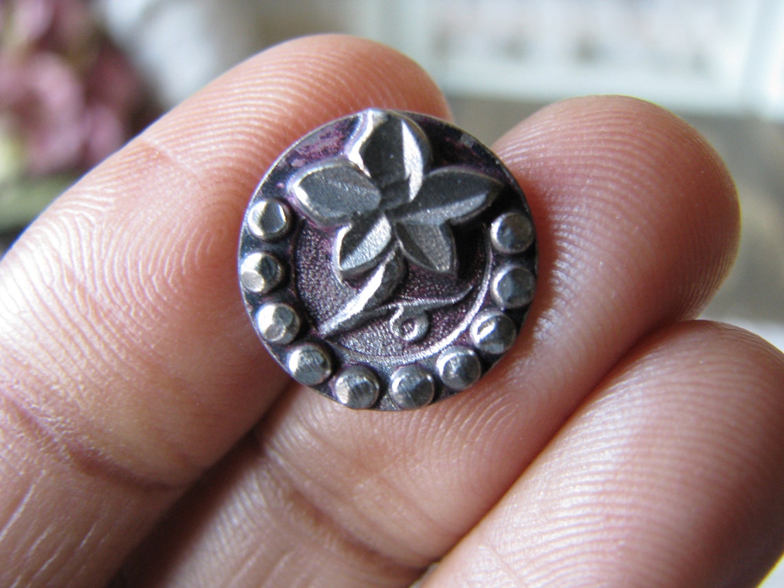 Antique Pewter Button, Victorian Pewter Button, Antique Picture Button ...