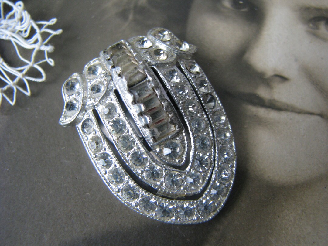 Art Deco Dress Clip, Art Deco Paste Dress Clip, Small Paste Dress Clip ...