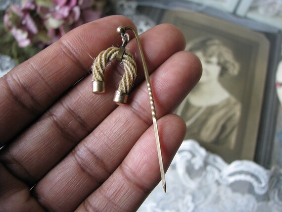 Victorian Stick Pin, Victorian Mourning Stick Pin, Hu… - Gem