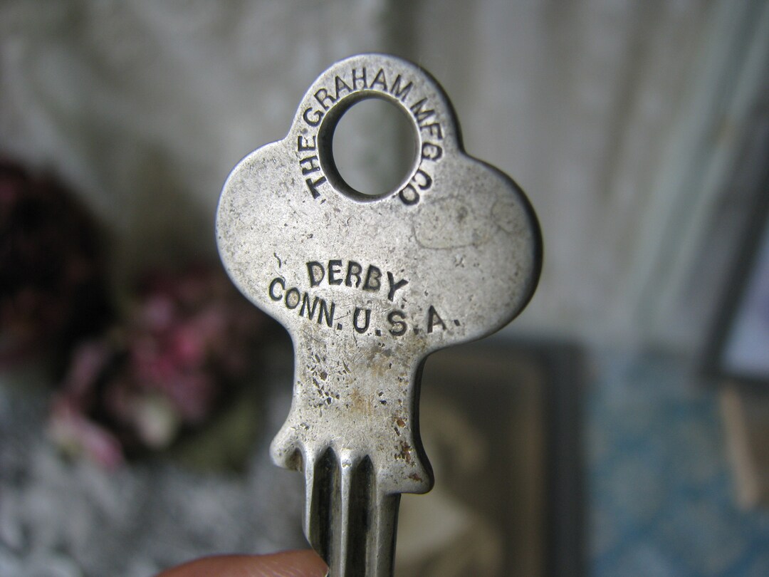 Antique Brass Key, Flat Brass Key, the Graham Mfg. Co., Antique Pin ...