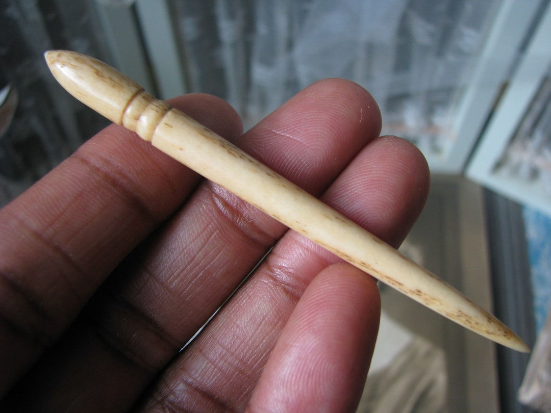 Antique Bone Sewing Awl, Antique Bodkin, Hand Carved Bone Stiletto ...