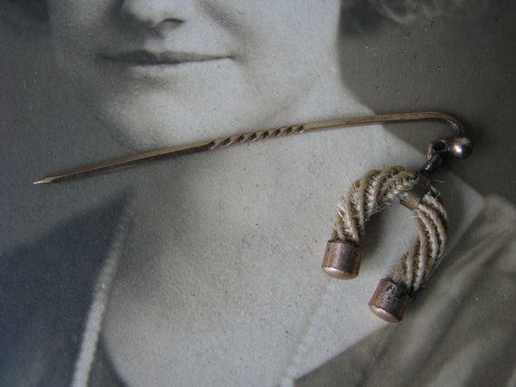 Victorian Stick Pin, Victorian Mourning Stick Pin, Hu… - Gem