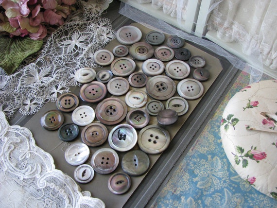 Antique Carved Shell Buttons Antique Mother of Pearl Buttons | Etsy