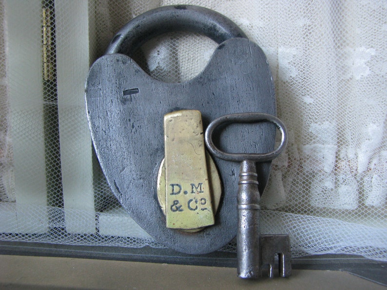 Antique Heart Padlock Large Antique Padlock Antique | Etsy