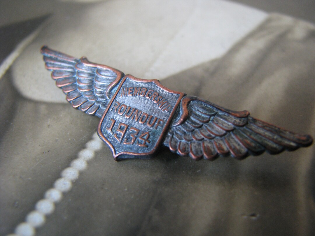 Membership Roundup Pin, Vintage Aviation Pin, Vintage Sweetheart Pin ...