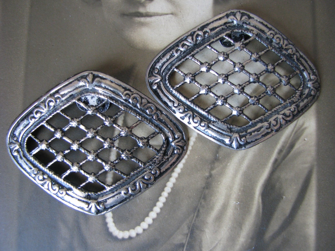 1930s Antique Silver Repousse Shoe Clips, Art Deco Wedding Accessory - Etsy
