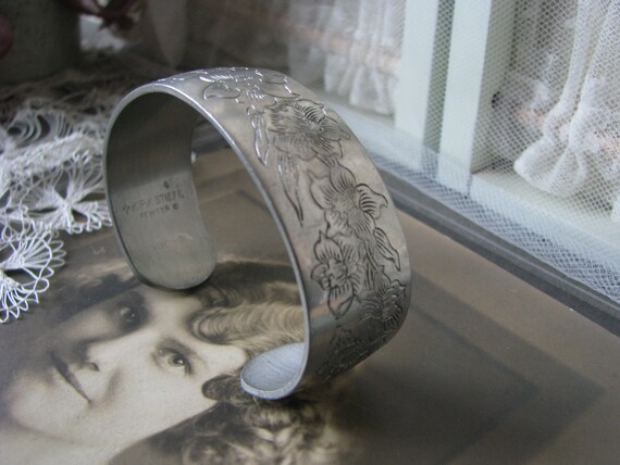 Vintage Pewter Bracelet, Kirk Stieff Pewter Cuff, Vin… - Gem