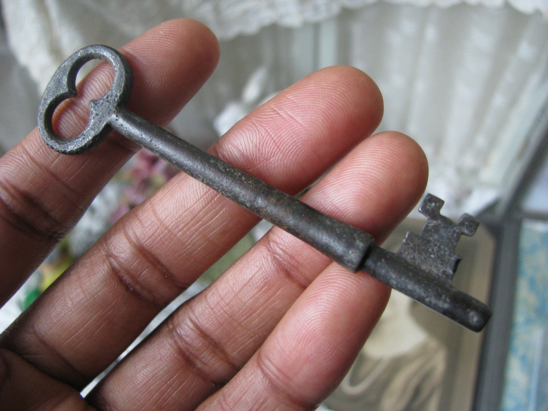 Antique Halloween Decor, Antique French Key, Antique Chest Key, Large ...