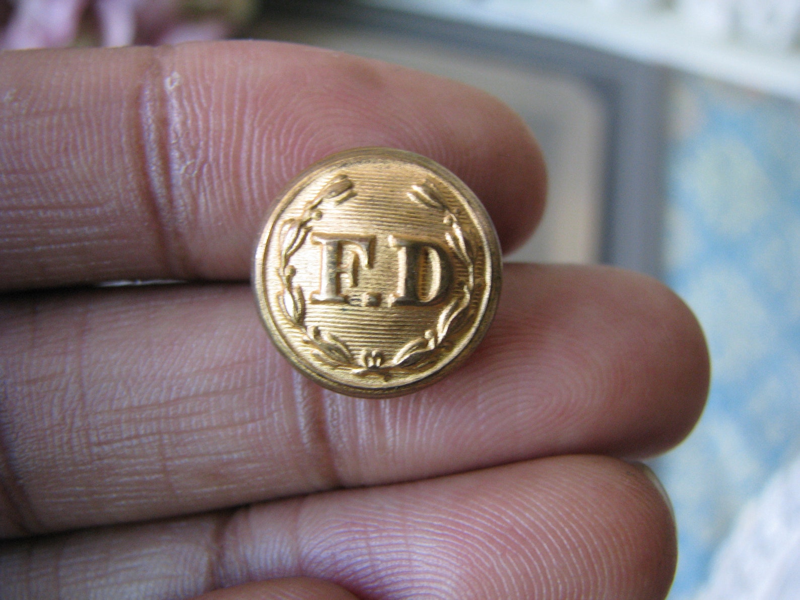 Antique Fire Department Button, Antique Brass Uniform Button, J. R ...