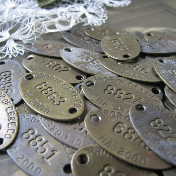 Numbered Brass Tag - Etsy