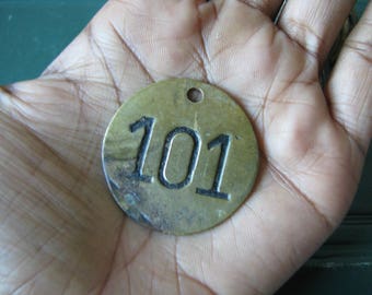 Vintage 1930's Brass Cow Tag, Vintage Numbered Cow Tag, Vintage Round ...