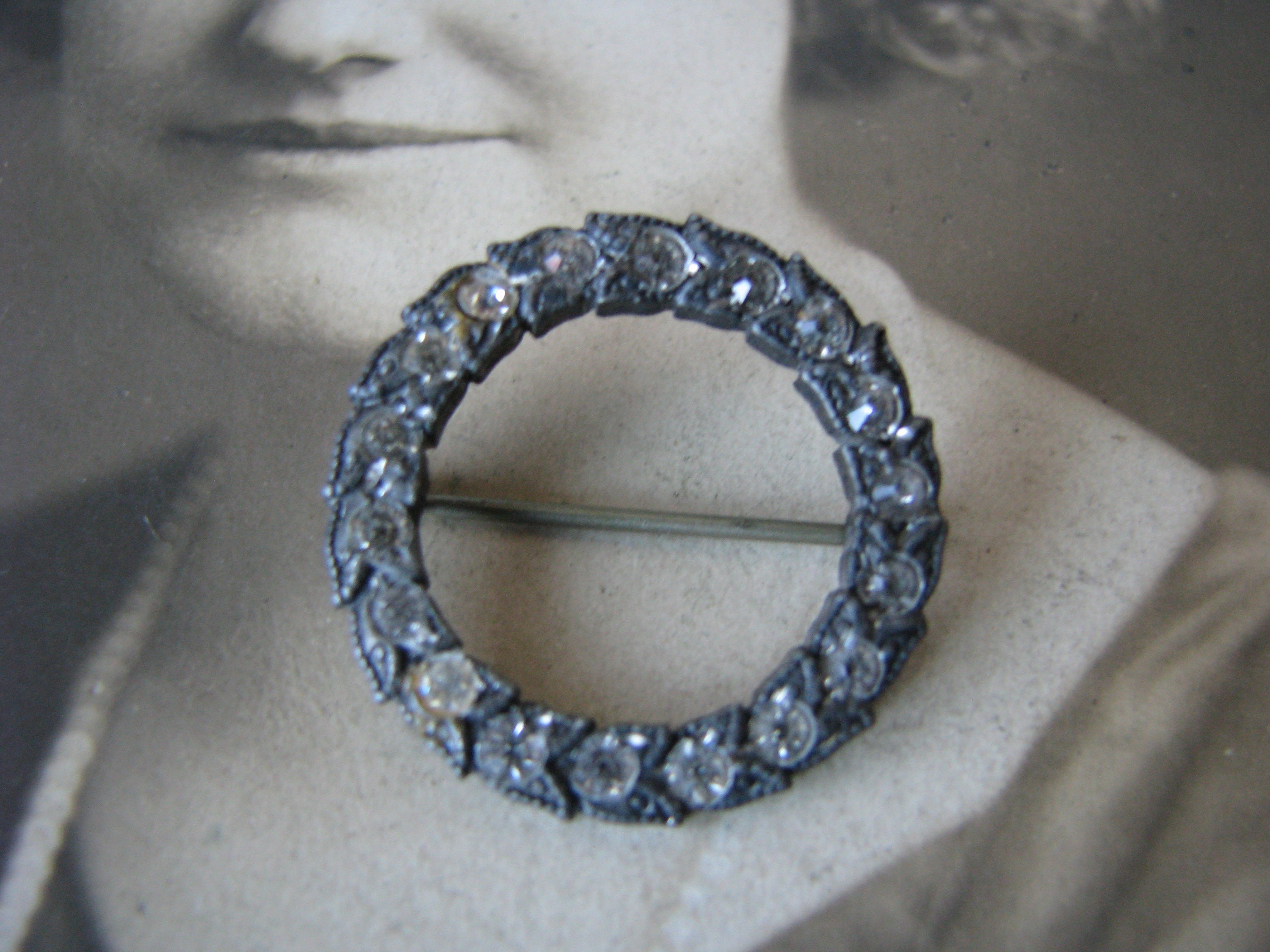 Antique Paste Brooch Antique Pot Metal Brooch Antique Wreath | Etsy