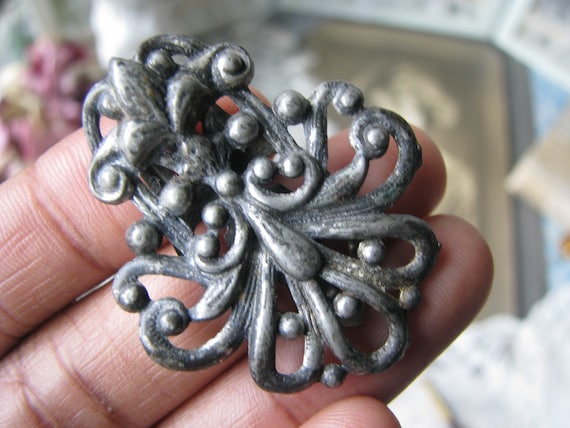 Antique Dress Clip Art Nouveau Dress Clip Pewter Dr… Gem