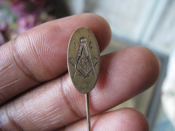 Antique Stick Pin, Victorian Stick Pin, Masonic Stic… - Gem