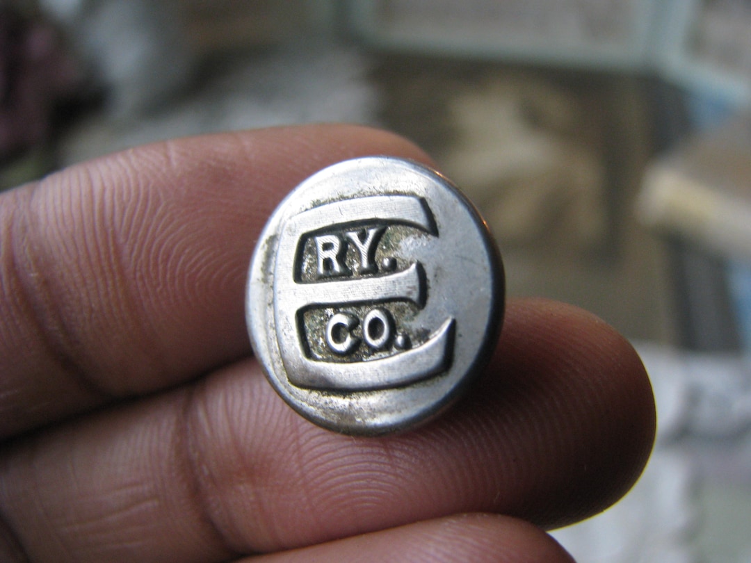 Antique Uniform Button, Antique Railroad Button, ERY Co., Waterbury ...