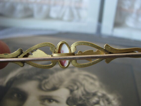 Antique Bar Brooch, Victorian Bar Brooch, Faux Coral … - Gem