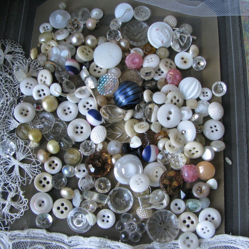 Clear Glass Buttons - Etsy