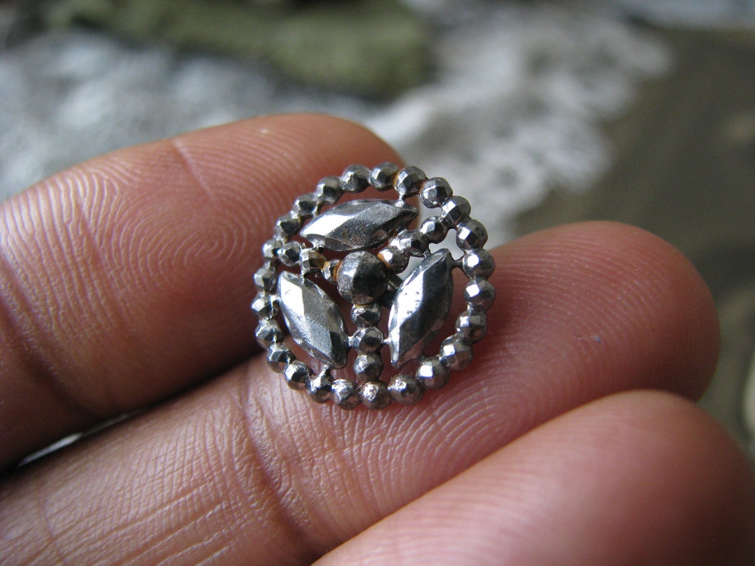 Antique Cut Steel Button, Victorian Cut Steel Button, Cut Steel OME ...