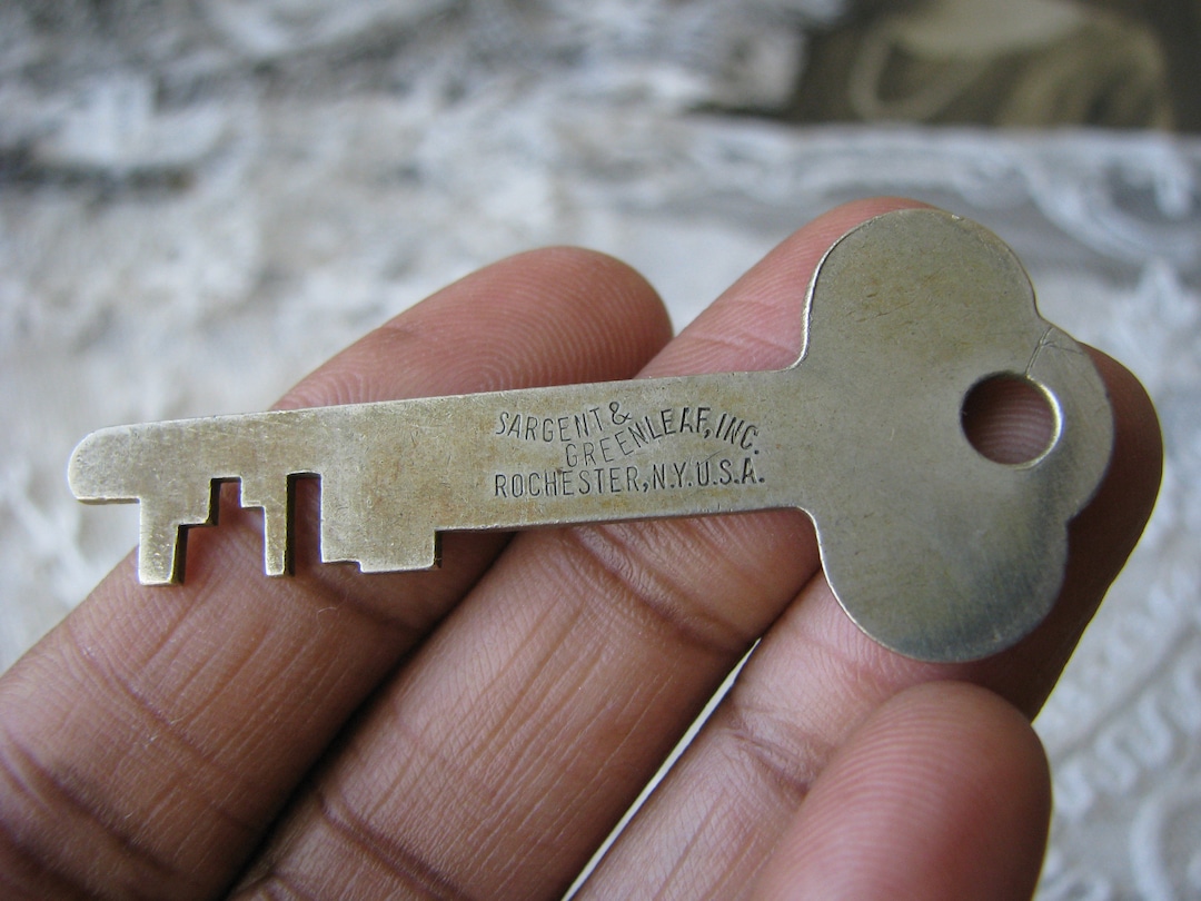 Antique Brass Key, Flat Brass Key, Sargent & Greenleaf Key, Antique ...