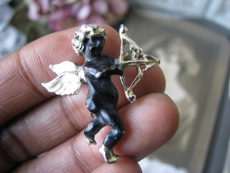 Vintage Cherub Pin Vintage Cherub Brooch Black Cherub | Etsy