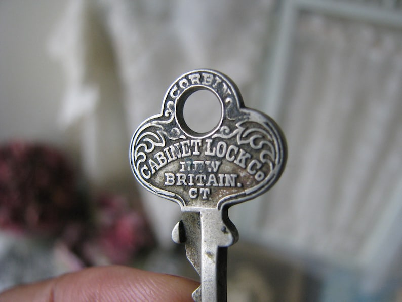 Antique Brass Key New Britian CT Cabinet Lock Co. CORBIN | Etsy