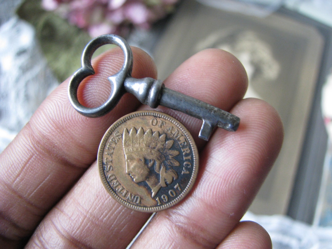 Miniature Key, Tiny Antique Key, Antique Heart Shaped Key, Antique ...